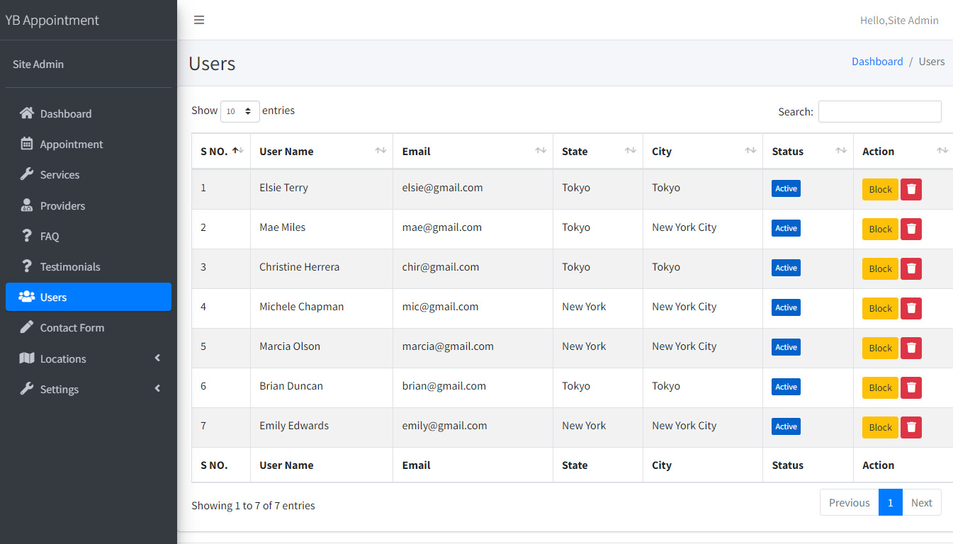 Project name ( Appointment Booking Project in Laravel )