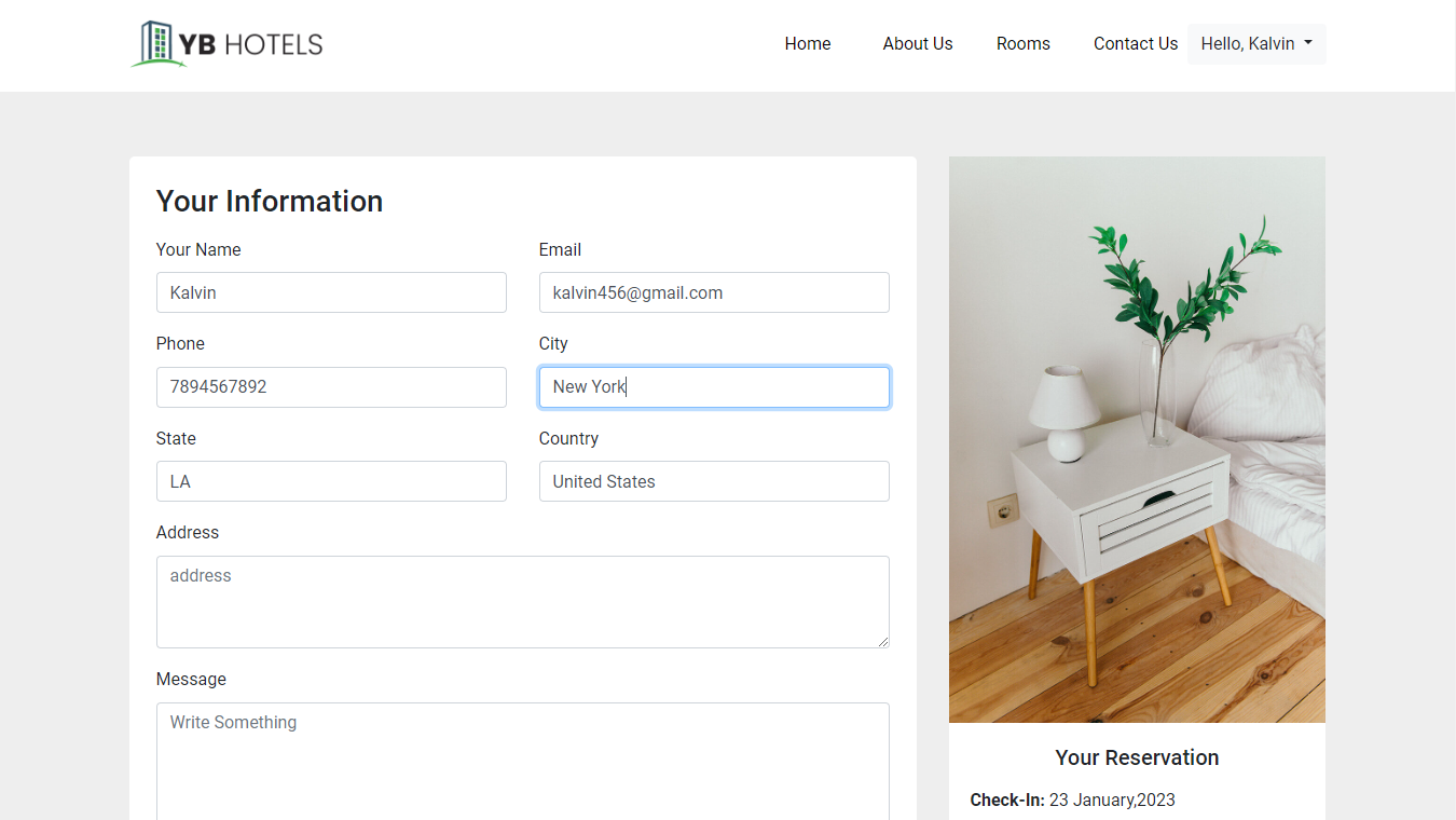 Hotel Booking Project in Laravel