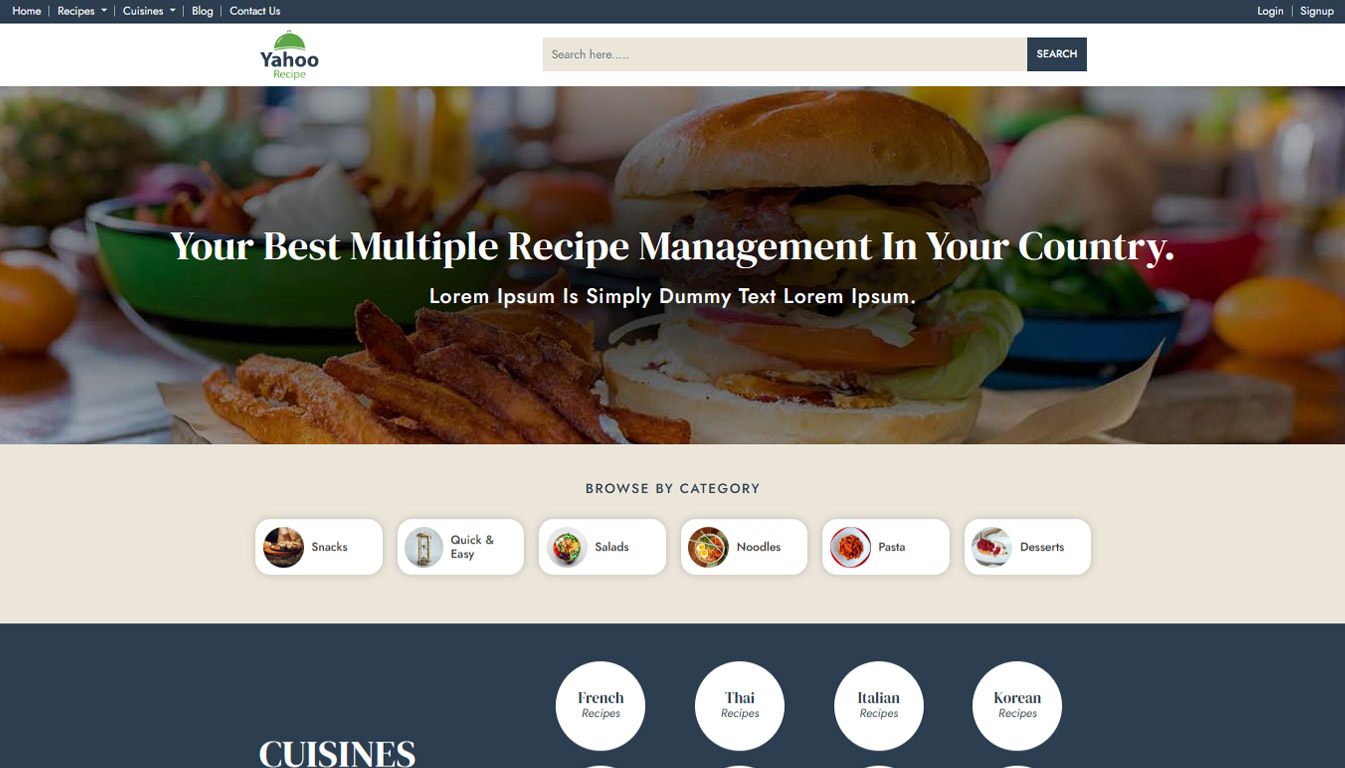 Recipe Management Project in Laravel